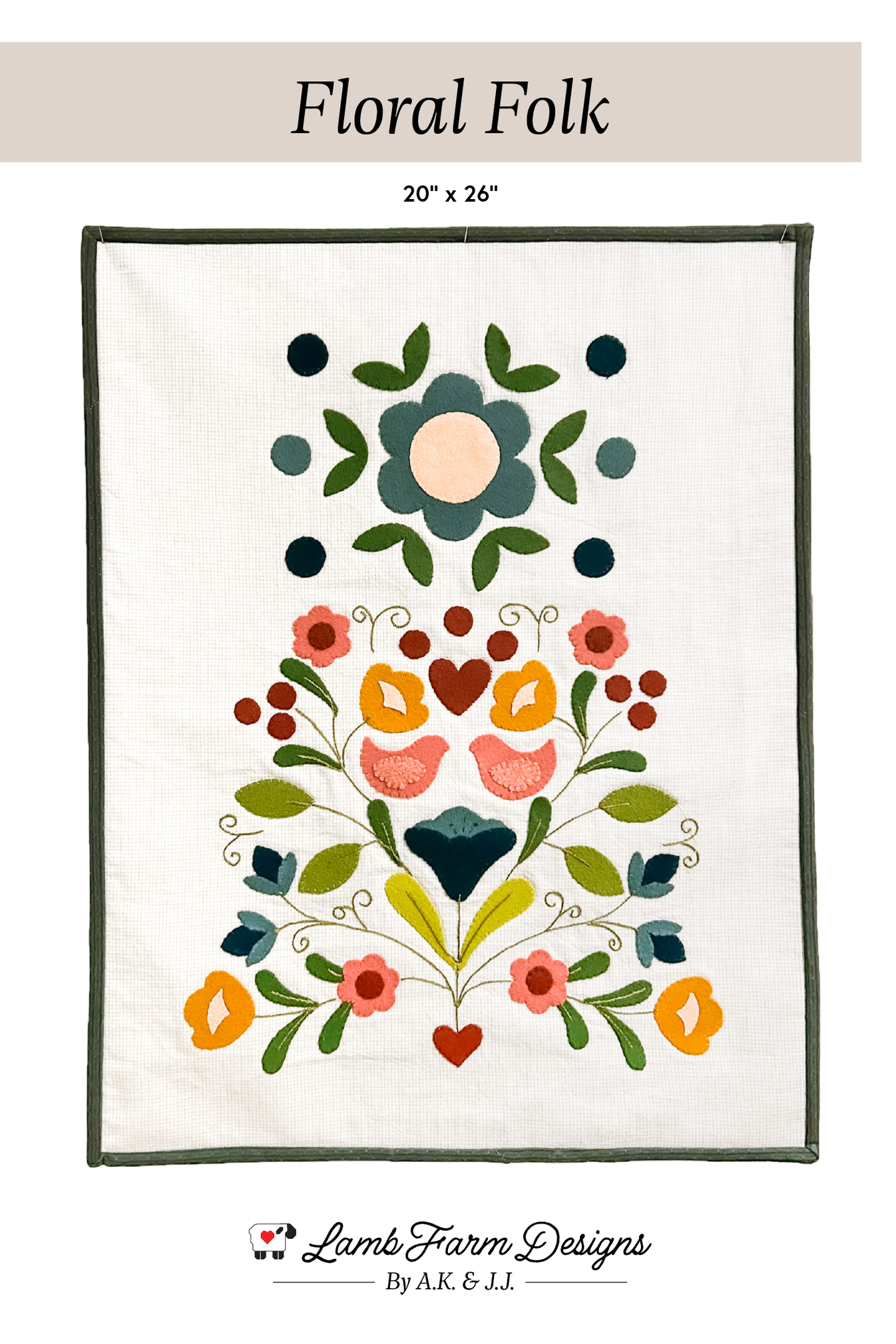 Wool Floral Folk Applique Pattern – Lamb Farm Designs