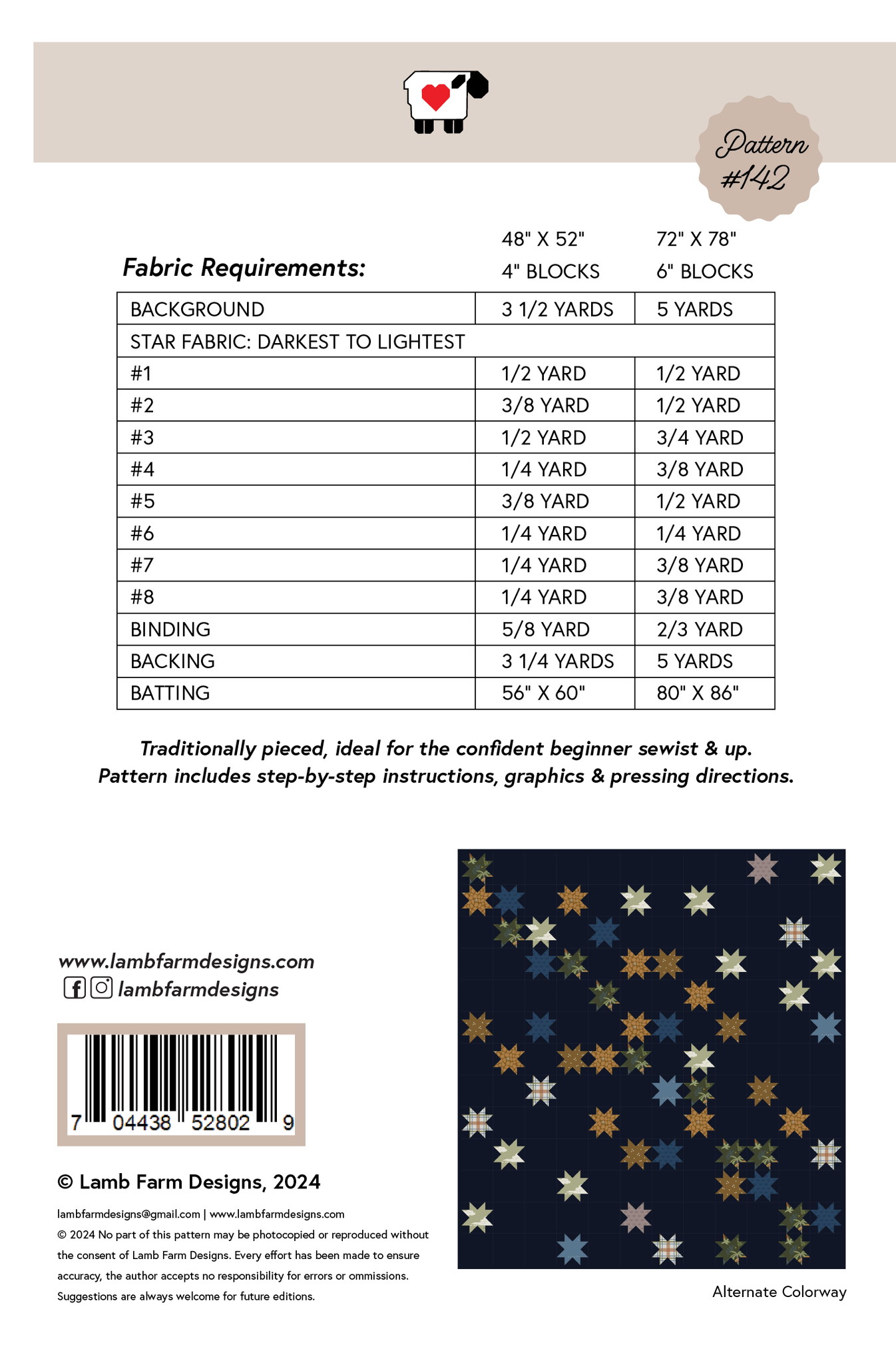 Twinkle PDF Quilt Pattern – Lamb Farm Designs